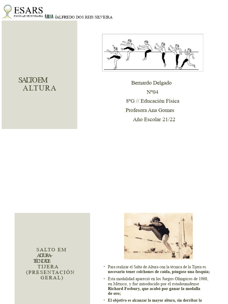 Técnica de Salto de Altura Tijera | PDF