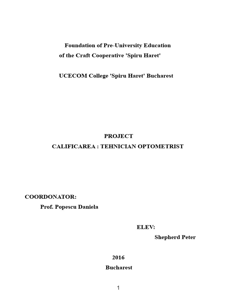 Ucecom Optical Graduation Project | PDF | Myopia | Eye