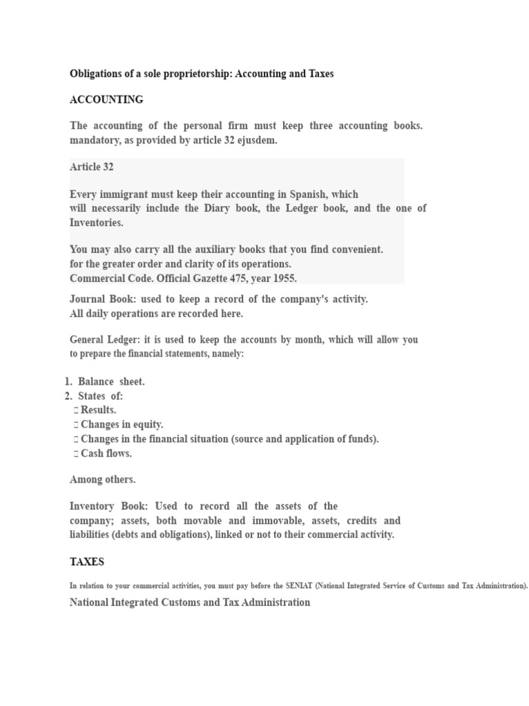 Sole Proprietorship Accounting & Tax Guide | PDF | Taxes | Value Added Tax