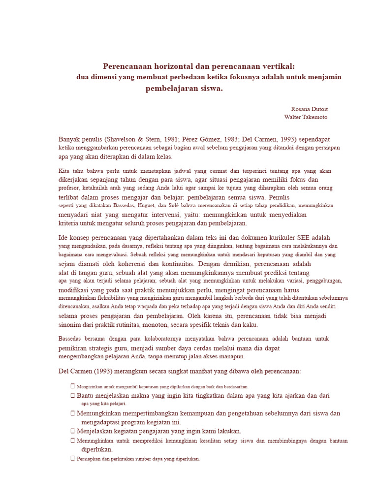 Perencanaan Horizontal dan Vertikal dalam Pendidikan | PDF