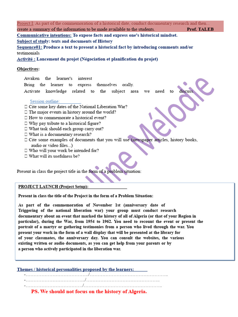 3AS Launch of the project 2021. TALEB Mélodie | PDF