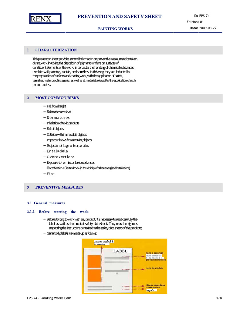 Painting Safety and Prevention Guidelines | PDF | Toxicity | Varnish