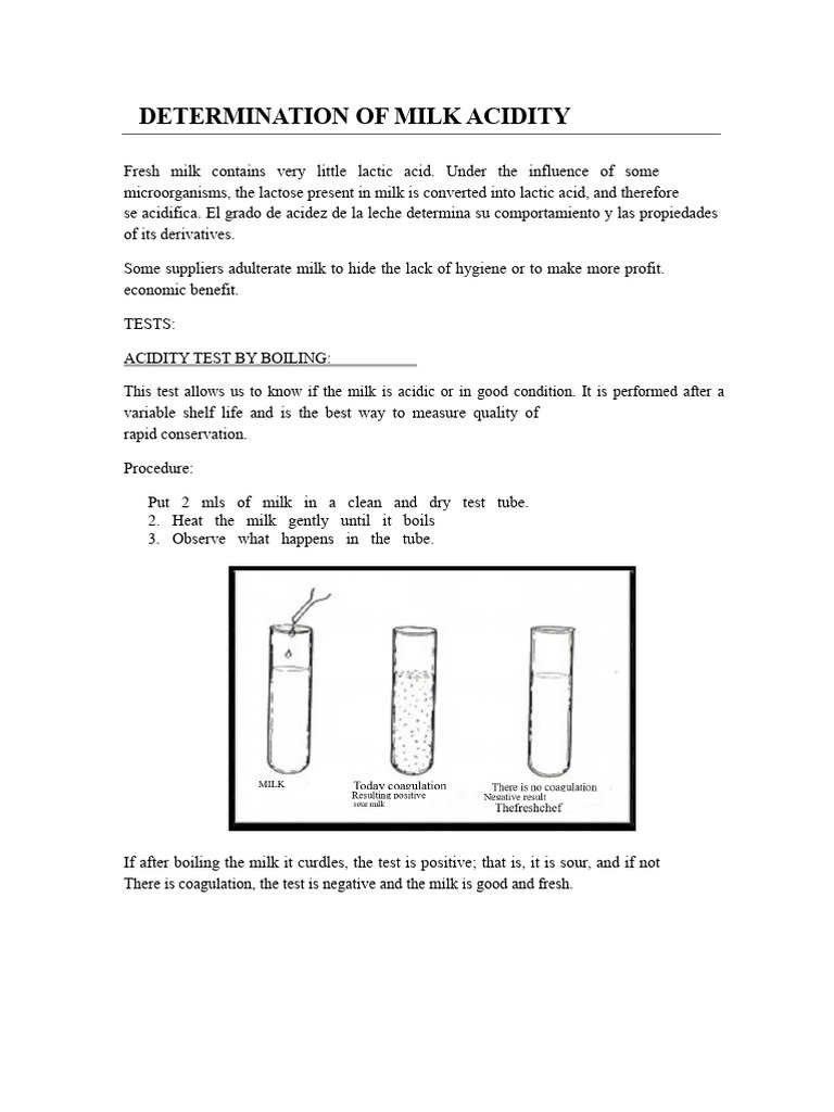 Milk Acidity and Adulteration Tests | PDF | Milk | Fermentation