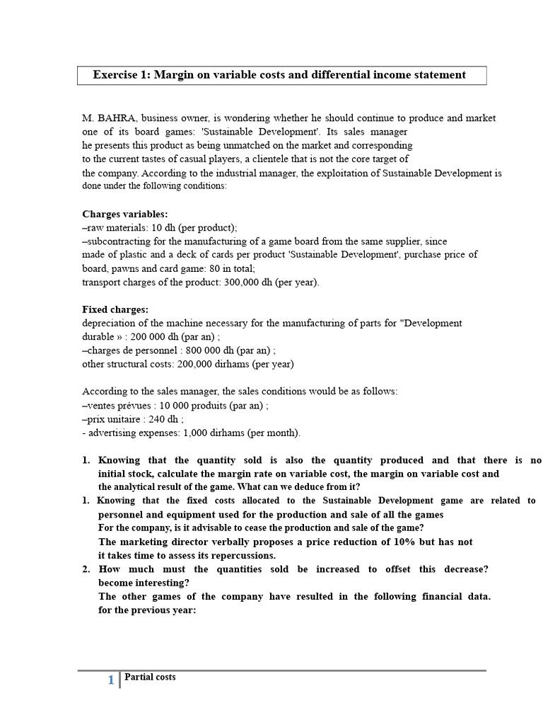 Variable Cost Analysis and Break-even Strategies | PDF | Economies ...