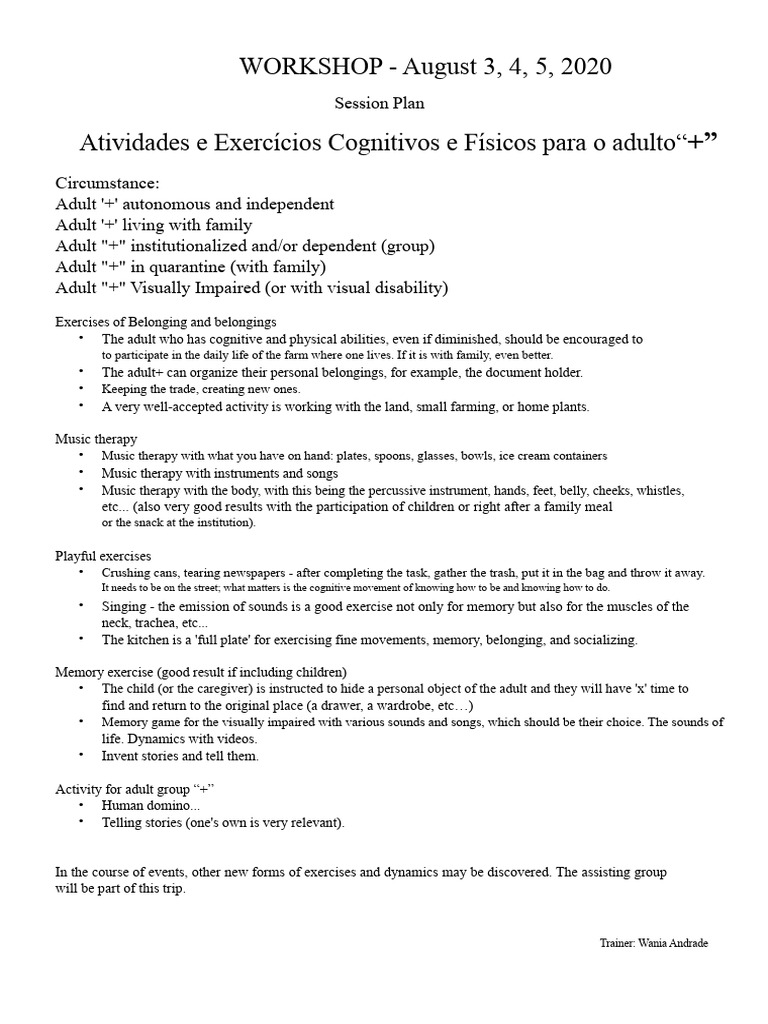 Activities and Exercises For Adults + PDF | PDF
