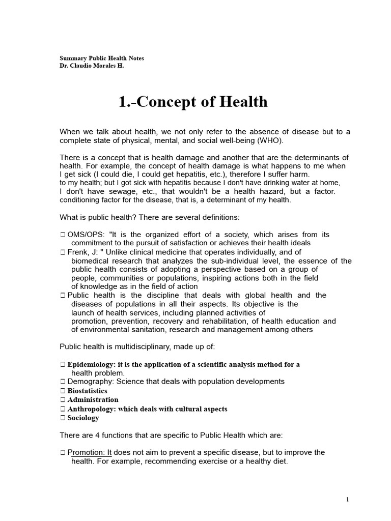 Public Health Notes | PDF | Public Health | Preventive Healthcare
