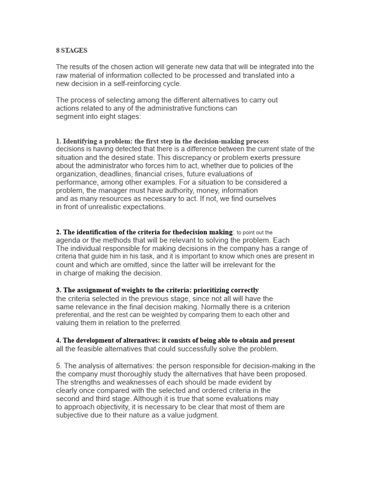 8 Stages of Effective Decision-Making | PDF | Decision Making | Evaluation