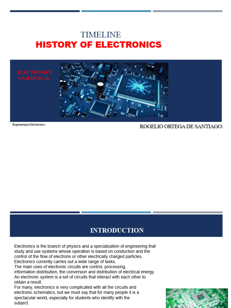 ELECTRONIC TIMELINE.pptx | PDF | Transistor | Vacuum Tube
