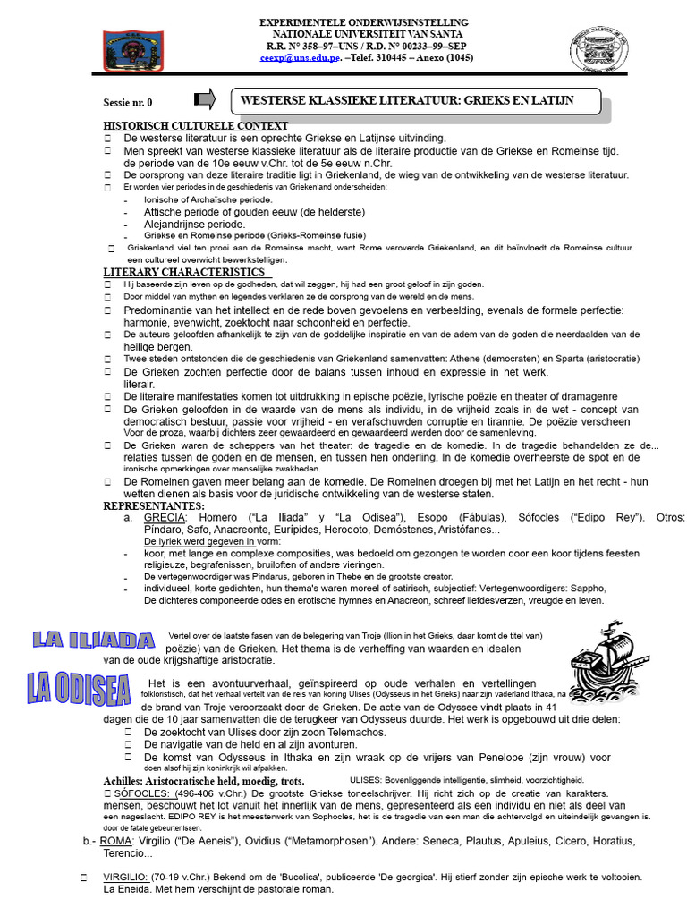Sessie 5 Griekse en Latijnse Literatuur 19 04 | PDF