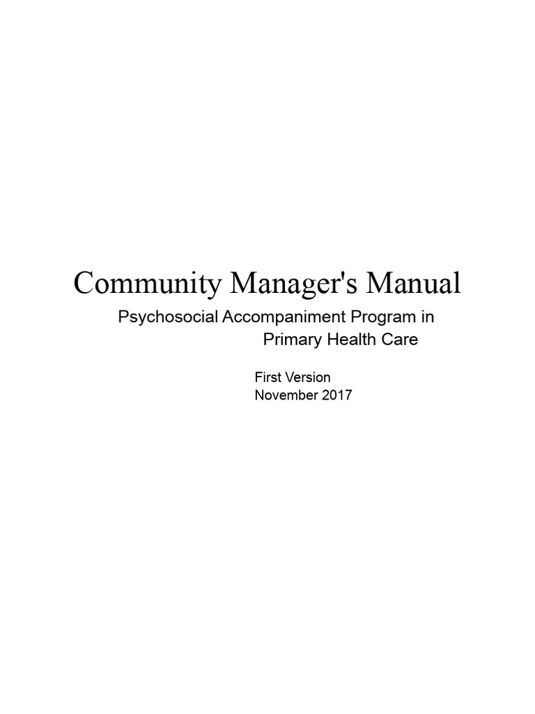 Community Manager Manual Accompaniment Program | PDF | Adolescence ...