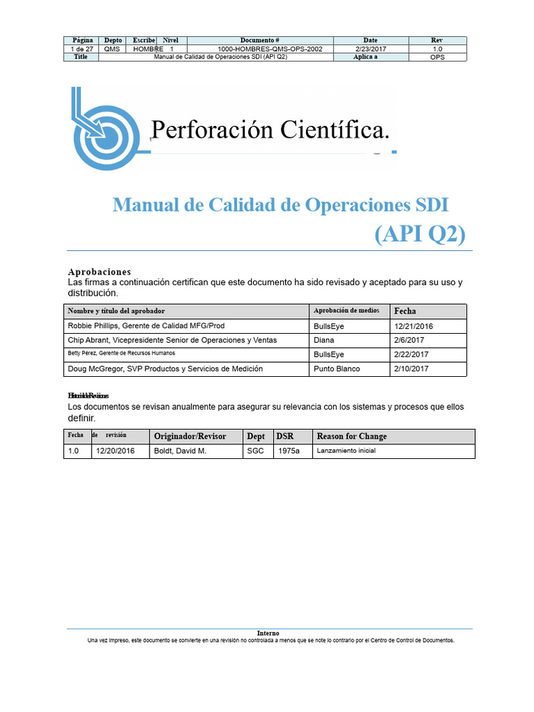 Manual de Calidad de Operaciones SDI de API Q2 1000-MAN-QMS-OPS-20024 ...