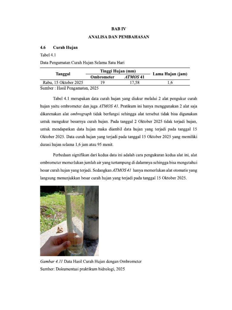 Pratikum HTT Parameter Curah Hujan Dan Hidrograf | PDF