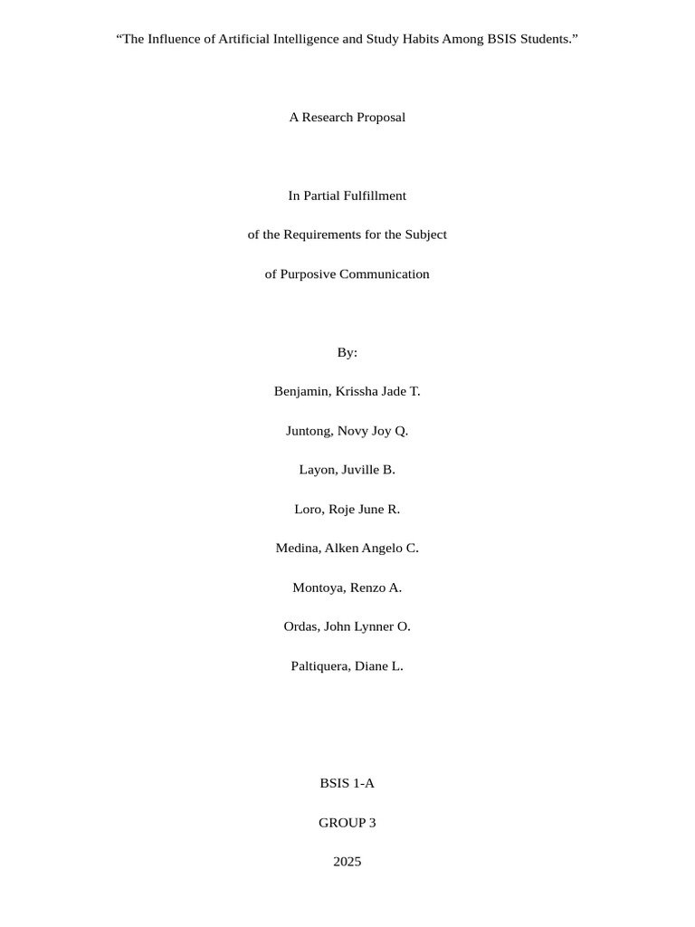 AI's Impact on BSIS Study Habits | PDF | Artificial Intelligence ...