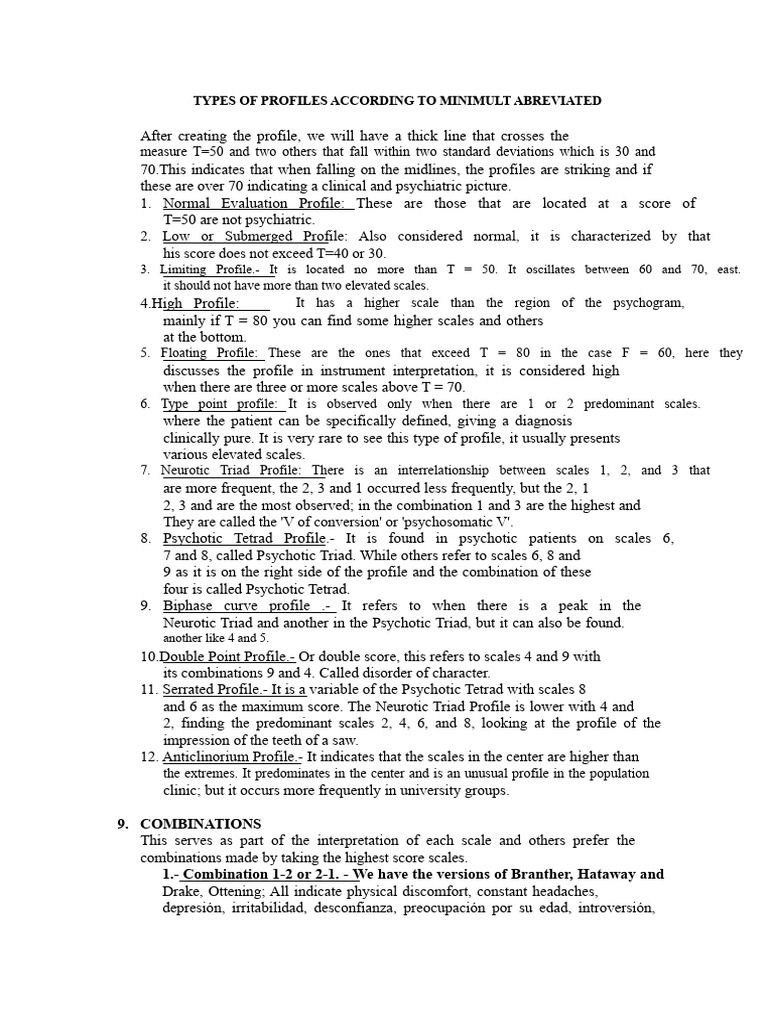 Types of Psychological Profiles Explained | PDF | Anxiety | Neurosis