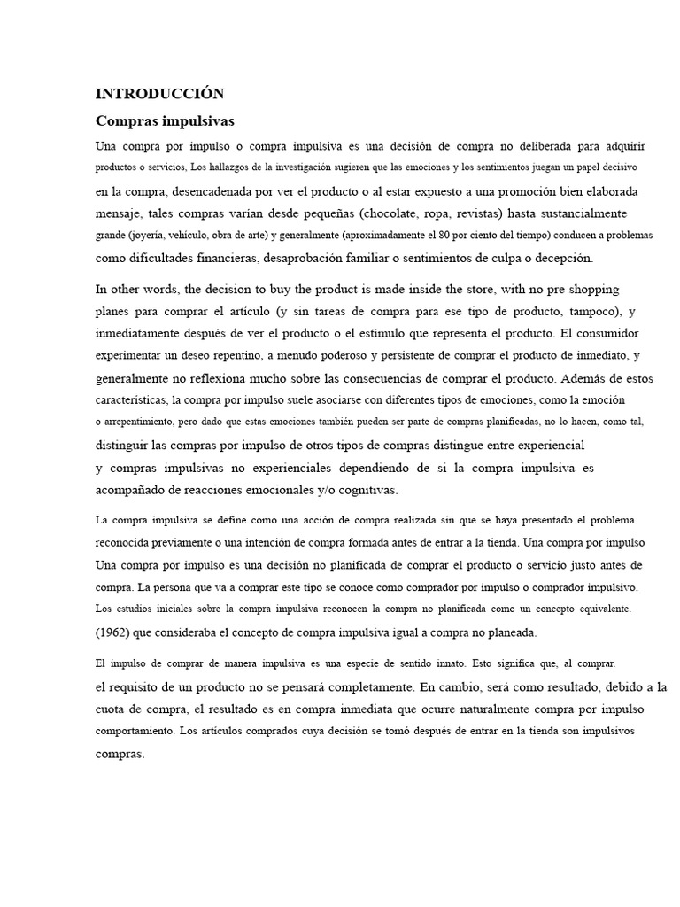 Impulsivo | PDF | Comportamiento | Los consumidores