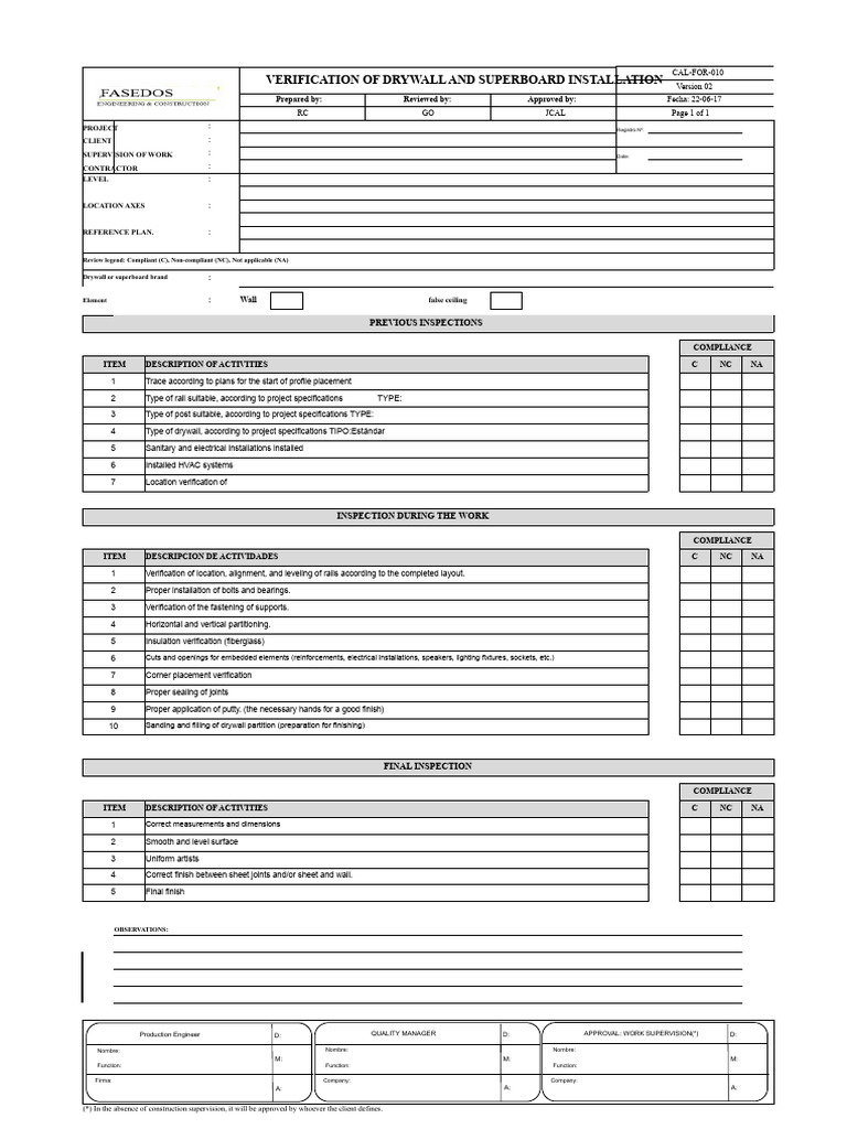 CAL-FOR-010 Verification of Drywall and Super Board Installation_v02 ...