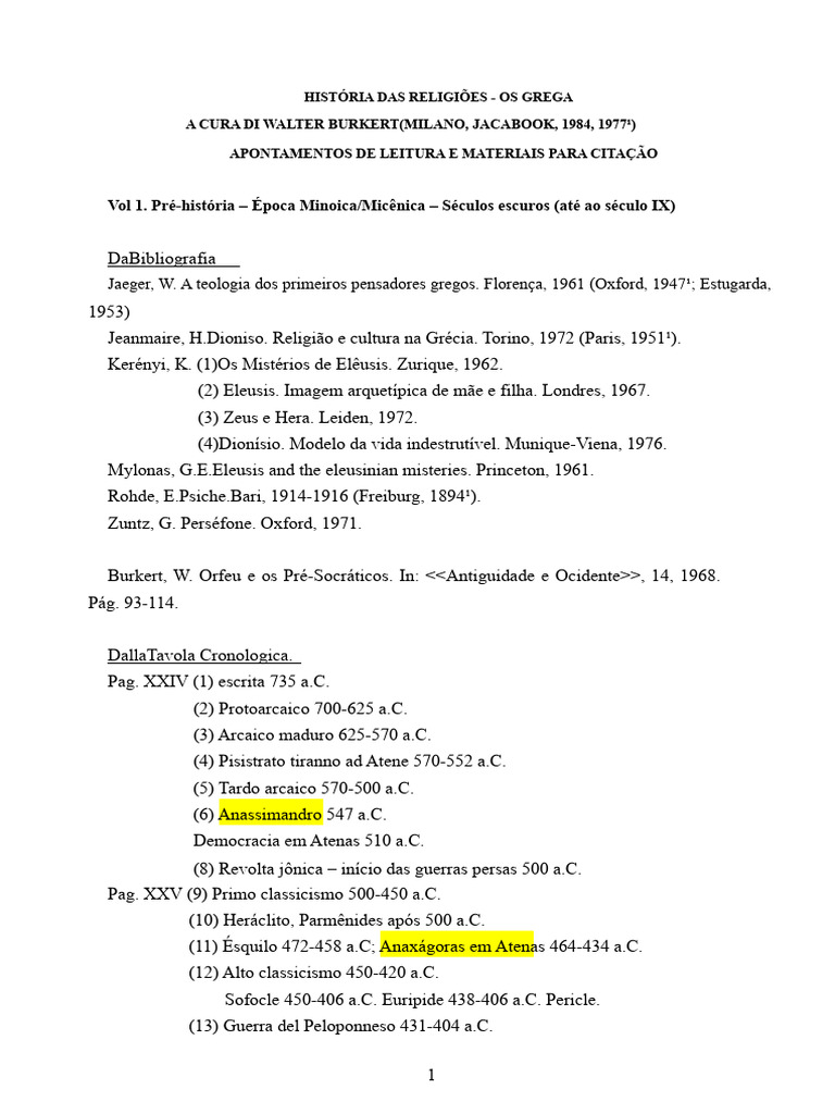 Walter Burkert - História das Religiões - Os Gregos (1) | PDF ...