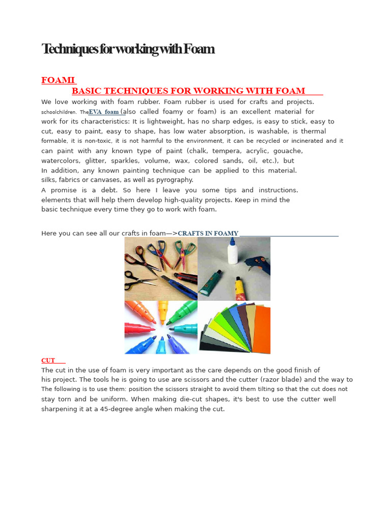 Essential Techniques for Foam Crafting | PDF | Textiles | Paintings