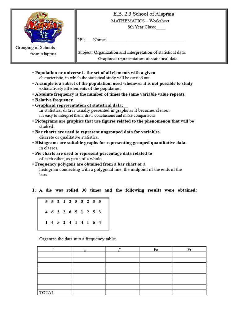 Statistical Data Interpretation Worksheet | PDF | Statistics ...