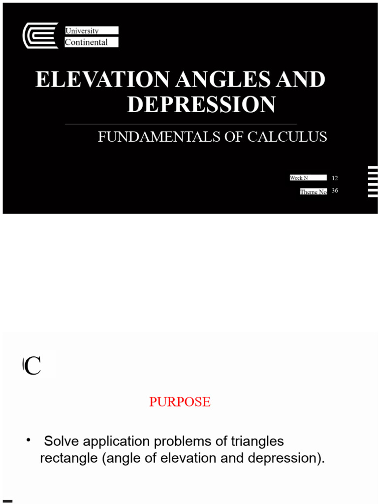 Week 6_session 34 - Angle of Elevation and Depression | PDF | Triangle ...