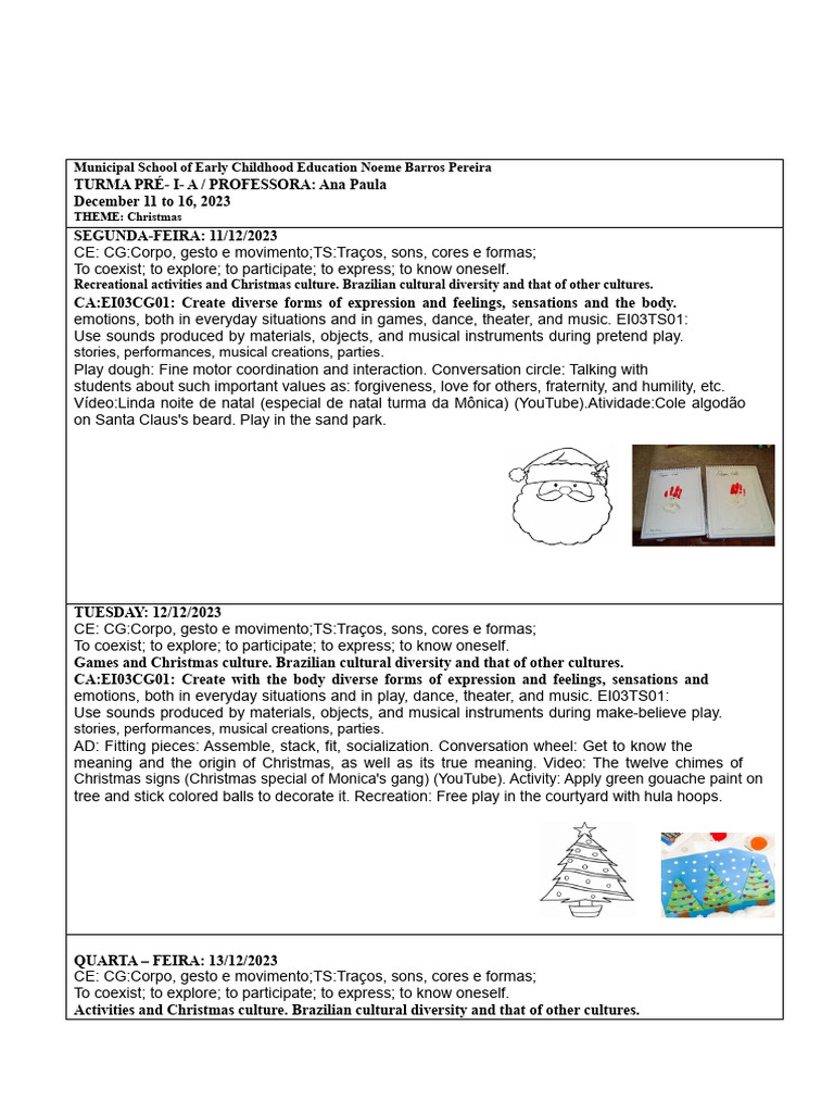 Lesson Plan December 11 To 16 | PDF