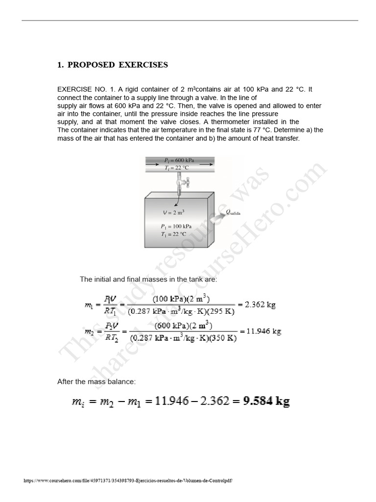 354398793_Solved_Exercises_of_Control_Volume.pdf | PDF | Water | Heat ...