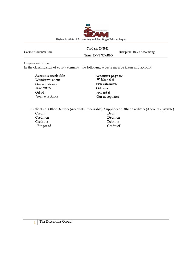 Application exercises CB-2021 inventory and balance | PDF | Debits And ...
