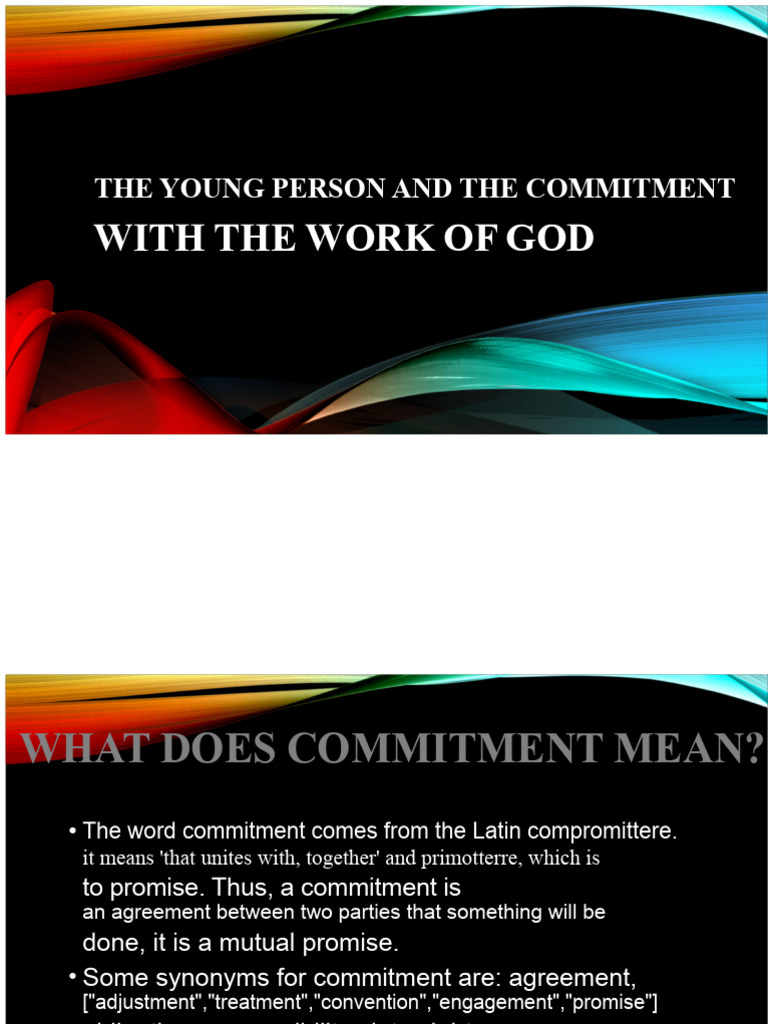 The young man and the commitment to the work of God | PDF | Disciple ...