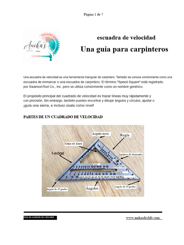 Guía de Carpintería Del Cuadrado de Velocidad Vida de DIY de Anika | PDF