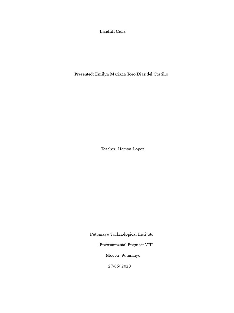 Sanitary Landfill Cell Design Guide | PDF | Landfill | Waste