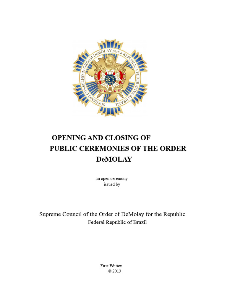 DeMolay Public Ceremony Guide | PDF | Altar | Prayer
