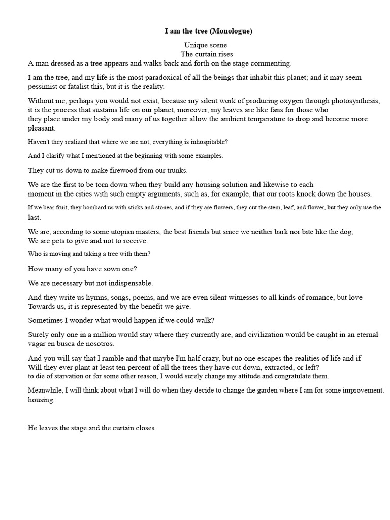 "The Tree's Monologue on Existence" | PDF
