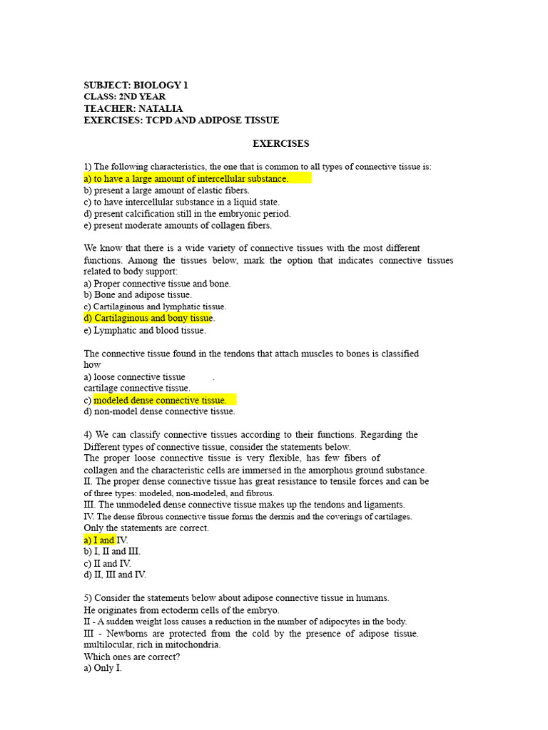 List 2 Tcpd and Adipose Tissue 2 Year | PDF | Connective Tissue ...