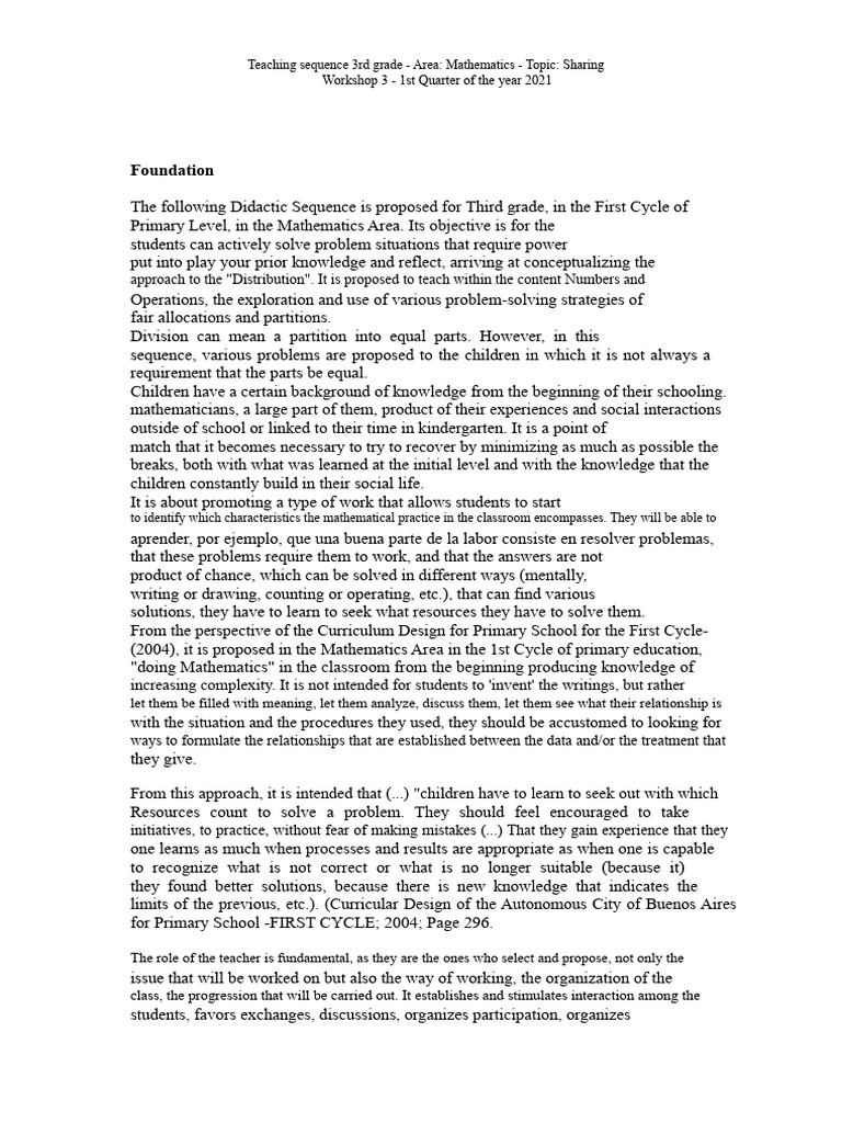 3rd Grade Sequence DISTRIBUTION | PDF | Division (Mathematics ...