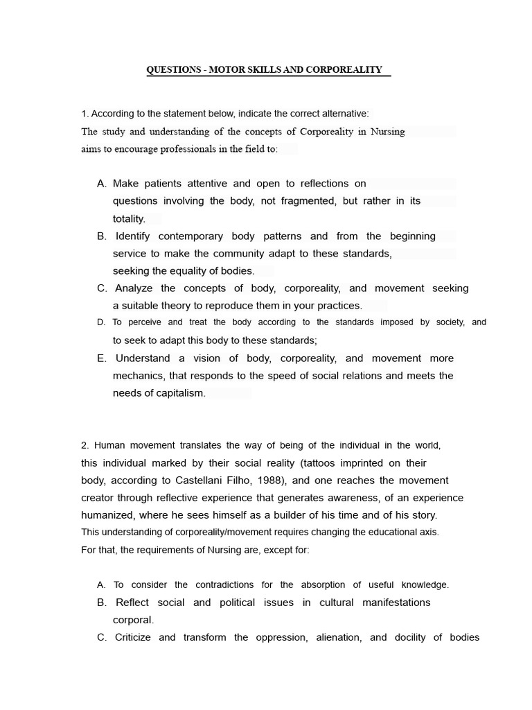 INTEGRATED NURSING EXAM QUESTIONS | PDF | Experience | Concept