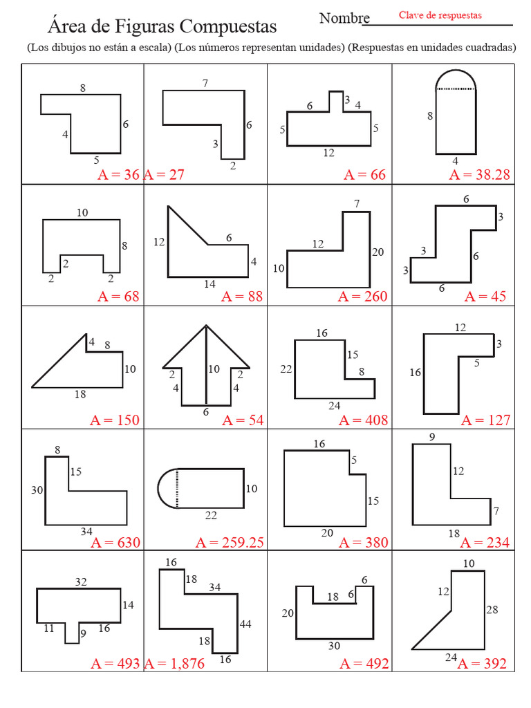 Área de Figuras Compuestas - Día 2 - Tarea | PDF