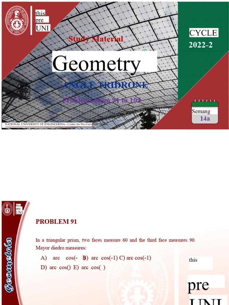 Pre 91-105 Angle Triedro Week 14a Resolution | PDF | Triangle | Tetrahedron