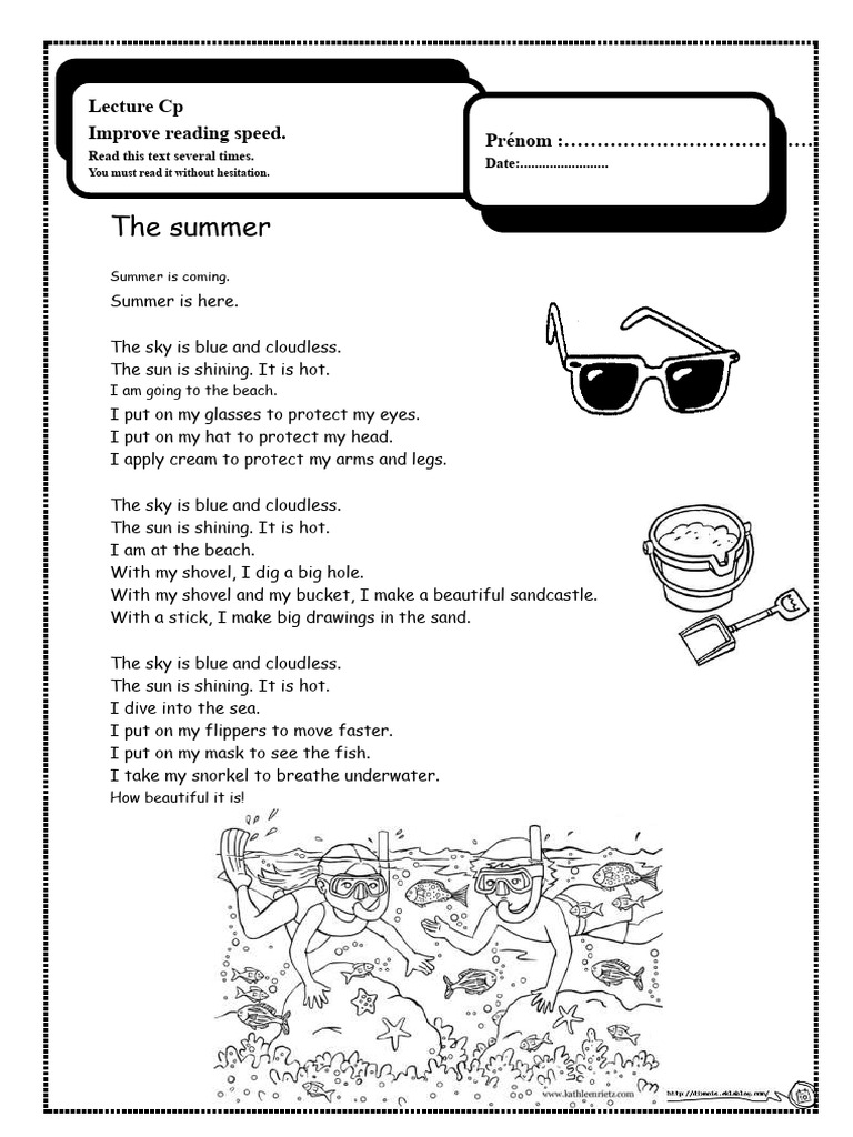 Improve Reading Speed: Summer Activities | PDF