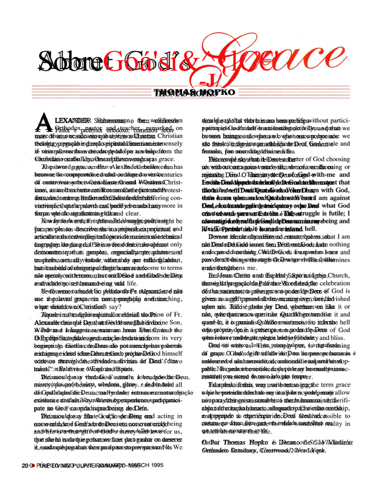 A Essência da Graça na Teologia Cristã | PDF | Deus | Graça no cristianismo