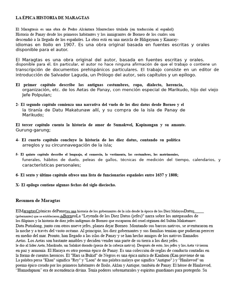 La Épica Historia de Maragtas | PDF