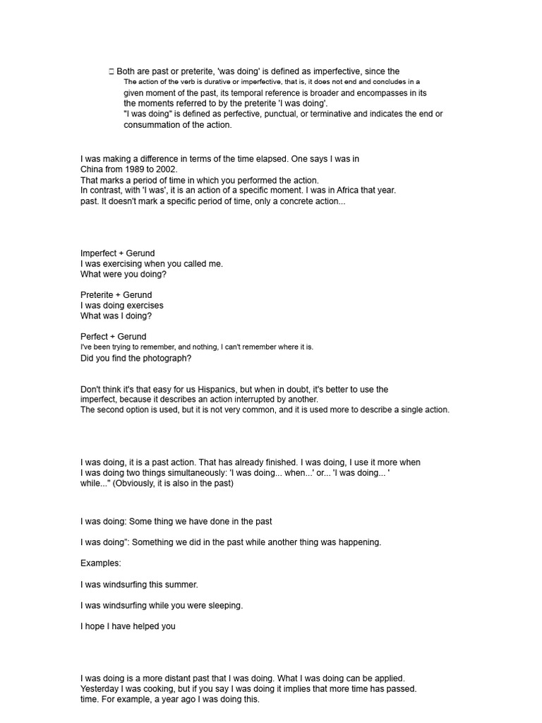 I was being + gerund | PDF