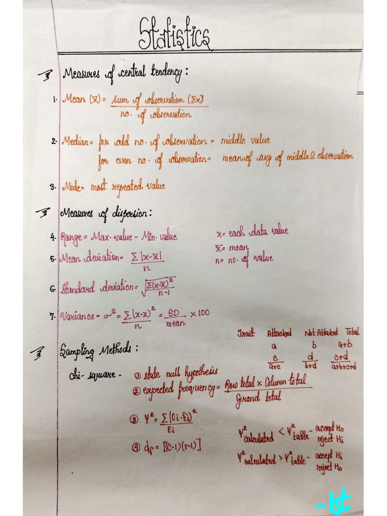 PSM Statistics Formula Sheet-1 | PDF