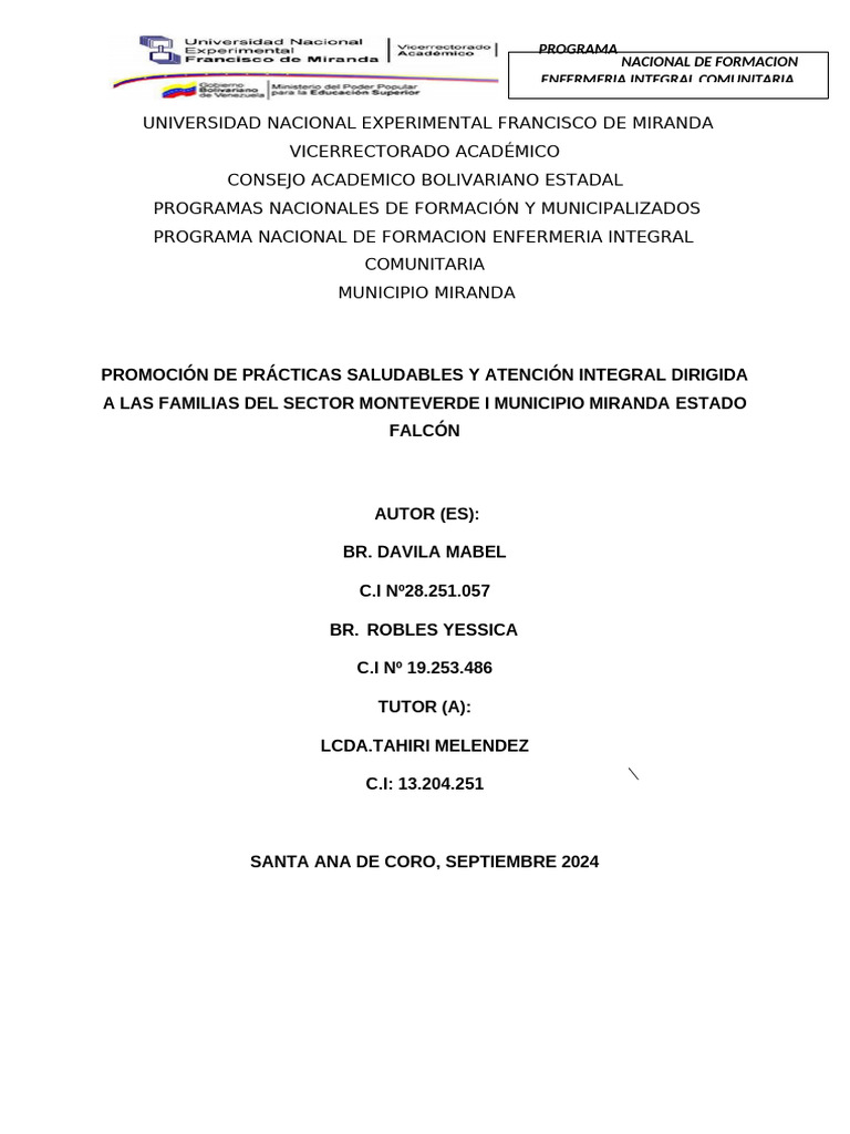Caso de Familia Yessica Robles y Mabel Davila, Monte Verde I Correguido ...