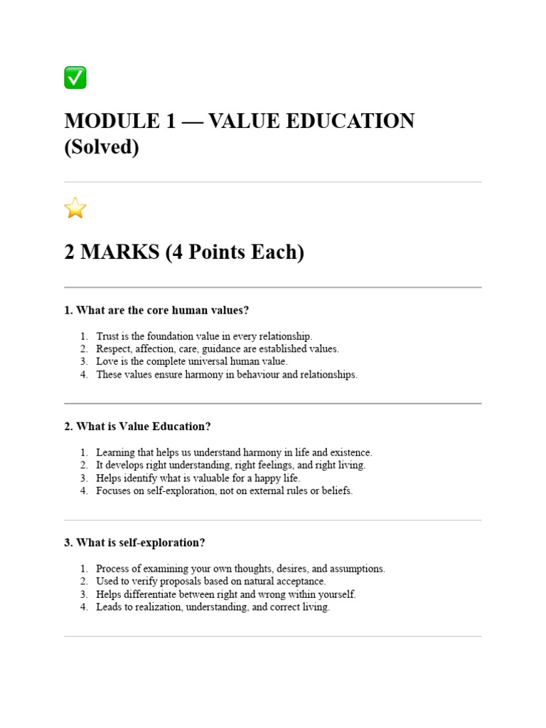 UHV Full QB Solution | PDF | Happiness | Feeling