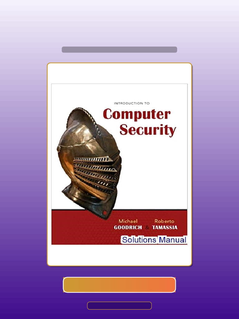 Introduction to Computer Security 1st Edition Goodrich Test Bank | PDF ...