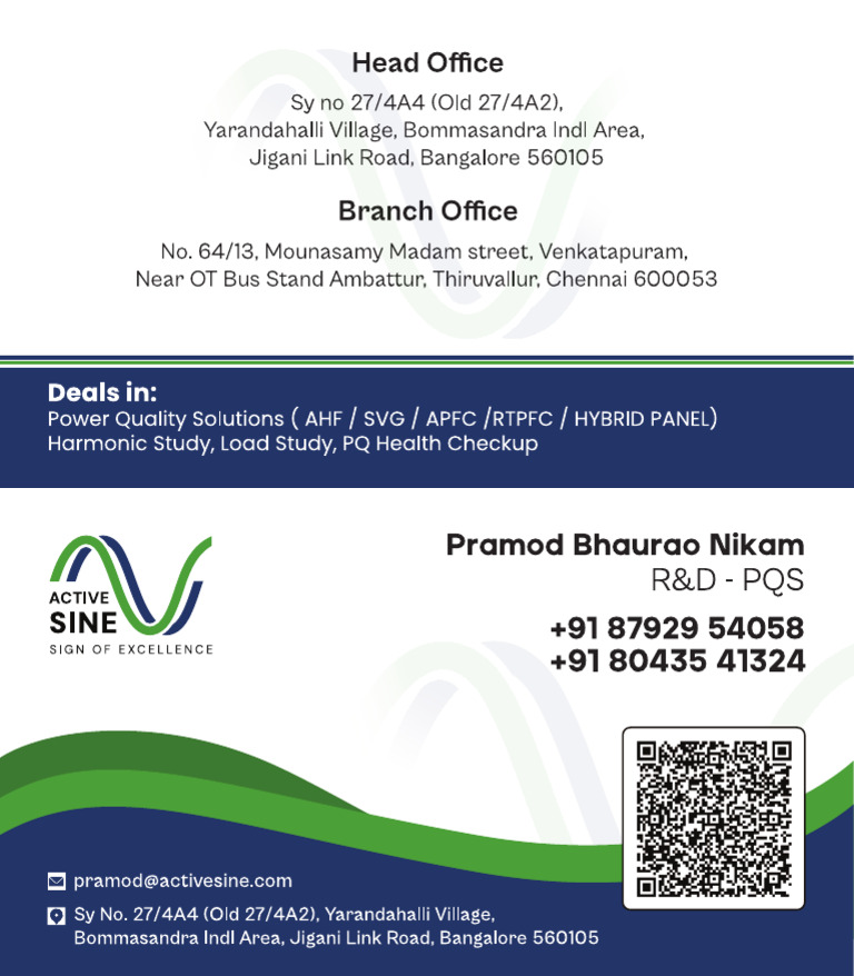 (Pramod) Active Sine Business Card-1 | PDF
