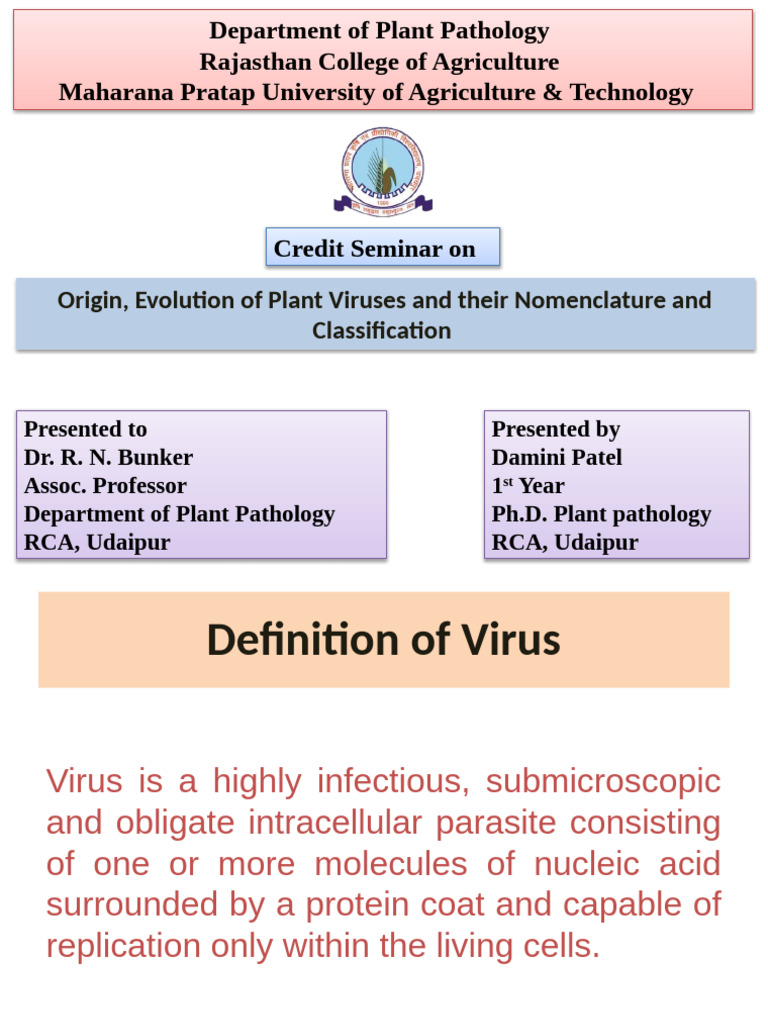 Plant Viruses: Origin, Evolution, Classification | PDF | Virus | Plant ...