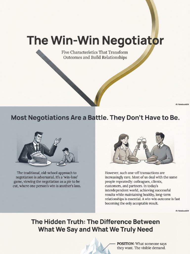 Five Characteristics for Win Win Negotiation | PDF