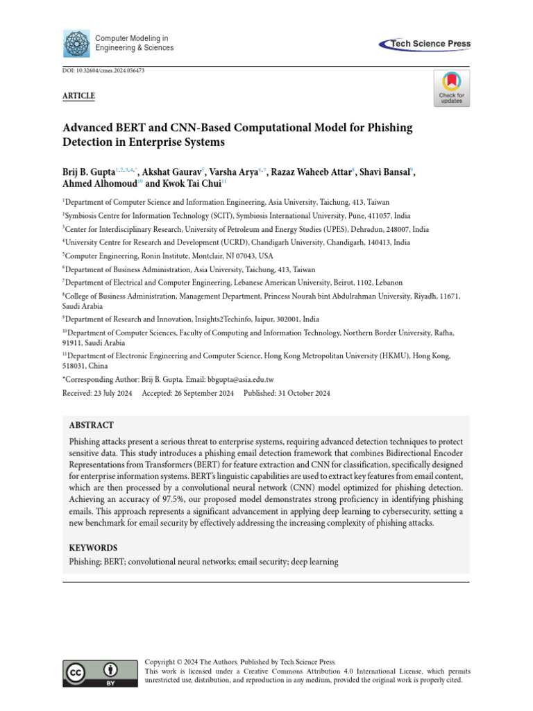 Advanced BERT and CNN-Based Computational Model Fo | PDF | Computer ...