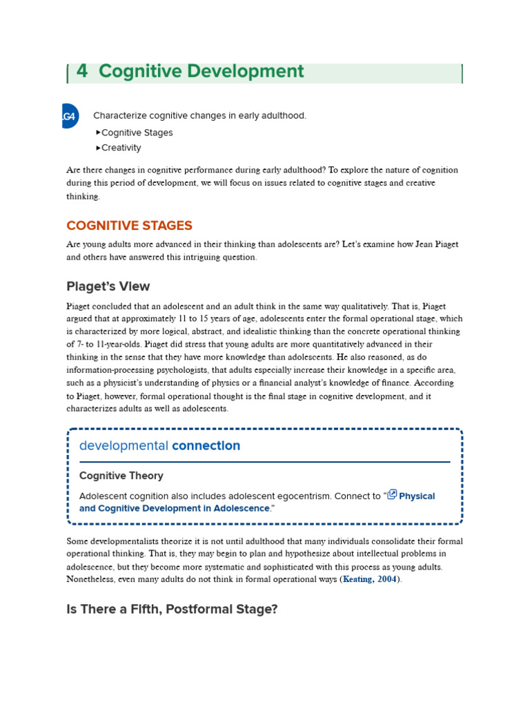 Cognitive Development - Early Adulthood | PDF | Motivation | Motivational